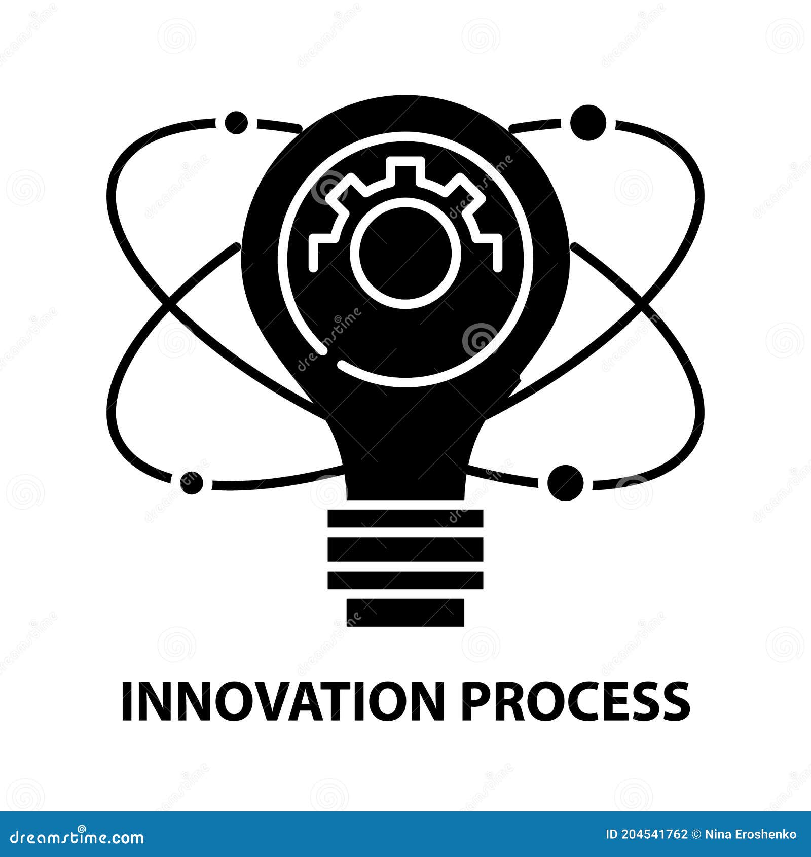 Innovation Process Icon, Black Vector Sign with Editable Strokes ...