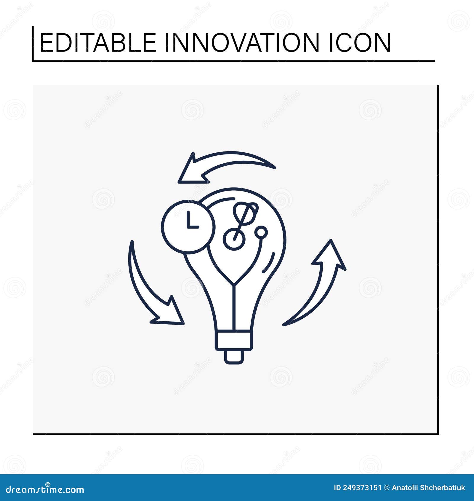 Innovation Process Visualization Template With Light Bulb And Gear As ...