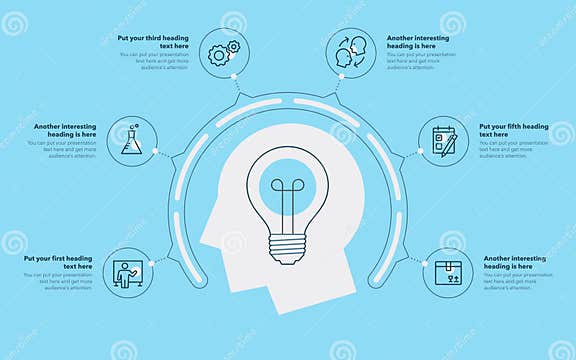 Innovation Process Template with Six Steps - Blue Version Stock Vector ...