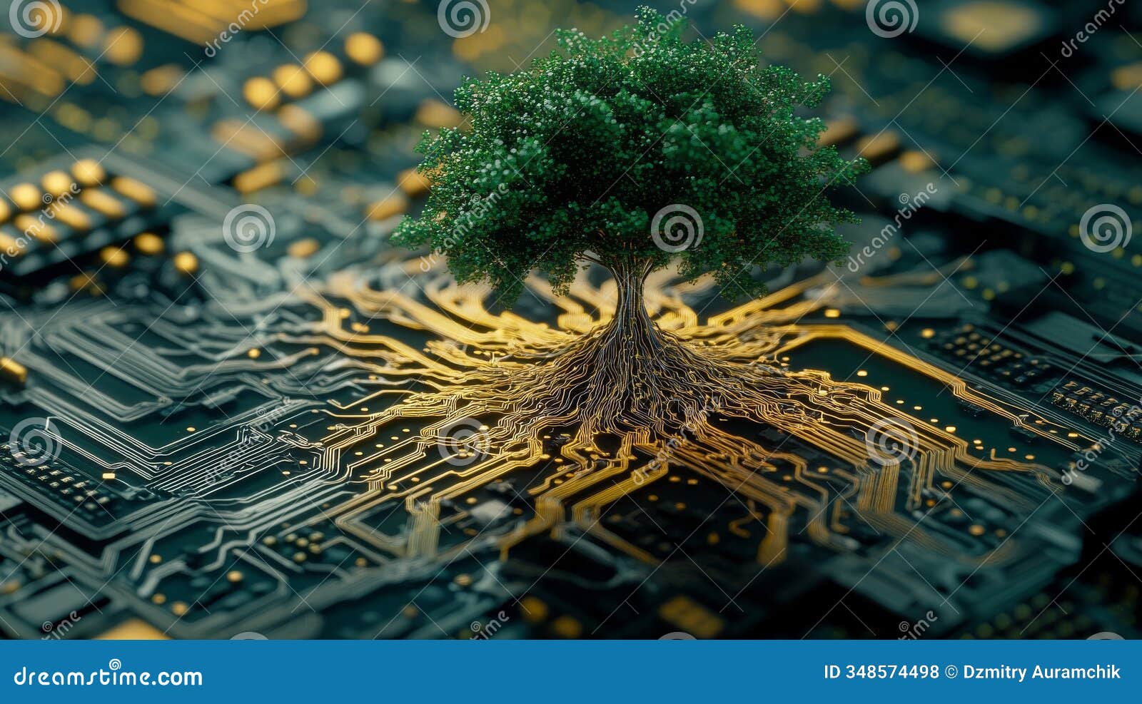 Innovation and Progress Symbolized by a Digital Tree of Life Stock ...