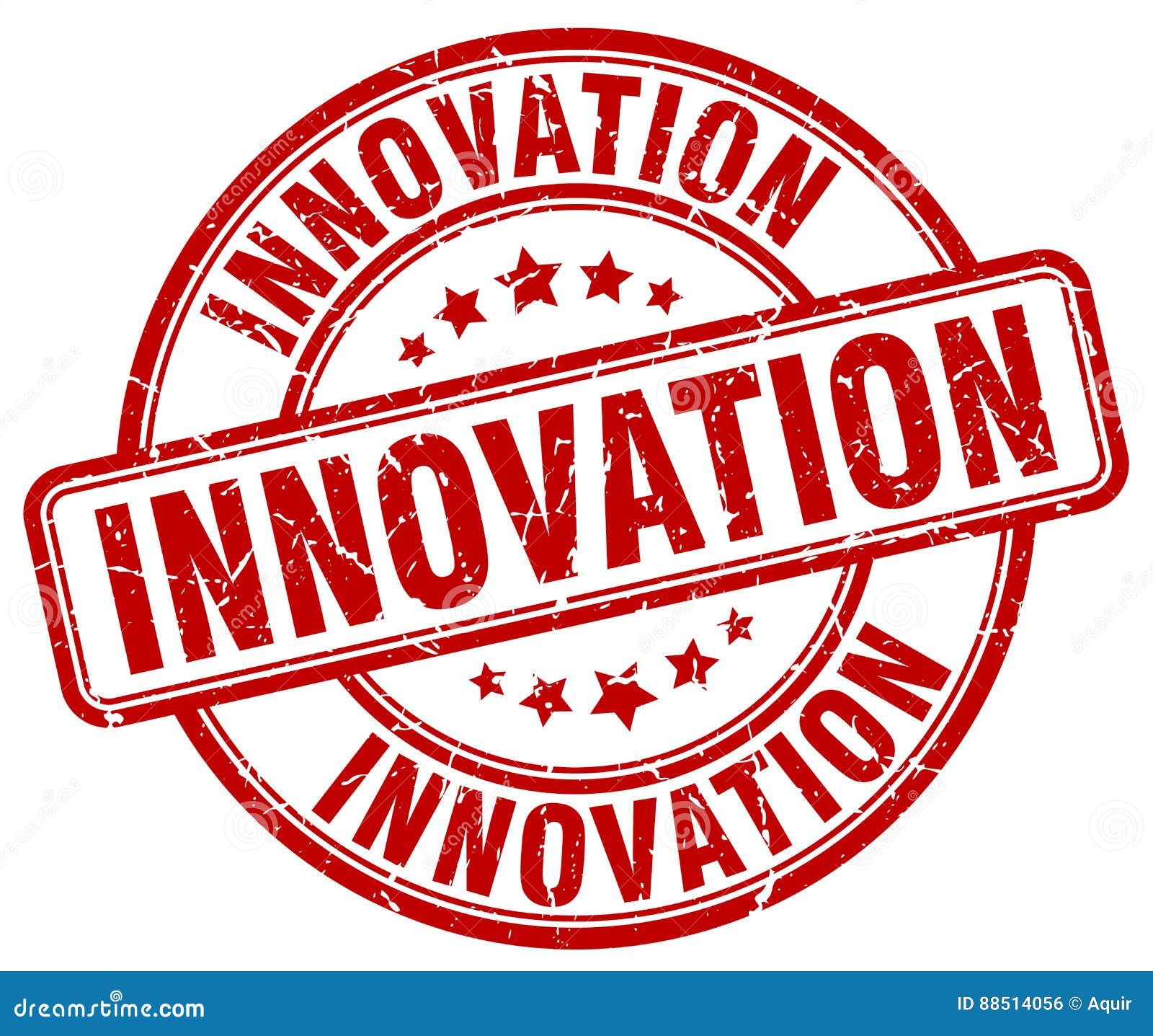 Innovation Red Grunge Round Vintage Stamp Stock Vector - Illustration ...