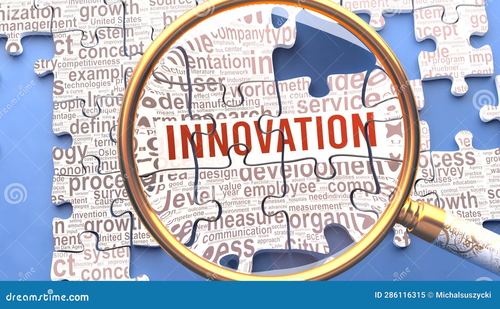 Innovation and Related Ideas on a Puzzle Pieces. a Metaphor Showing ...