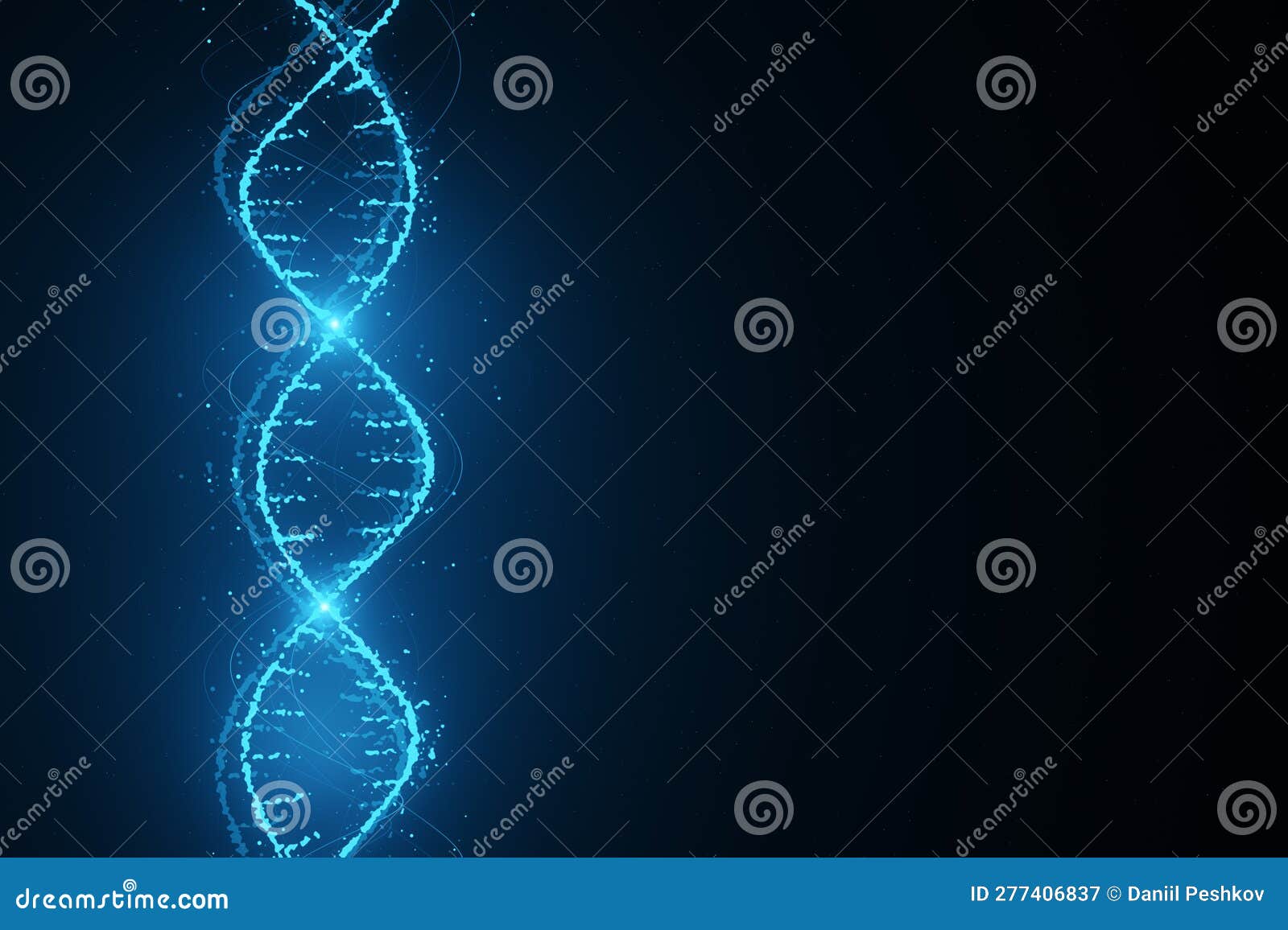 Innovation, Science and Genetics Concept with Bright Digital DNA ...