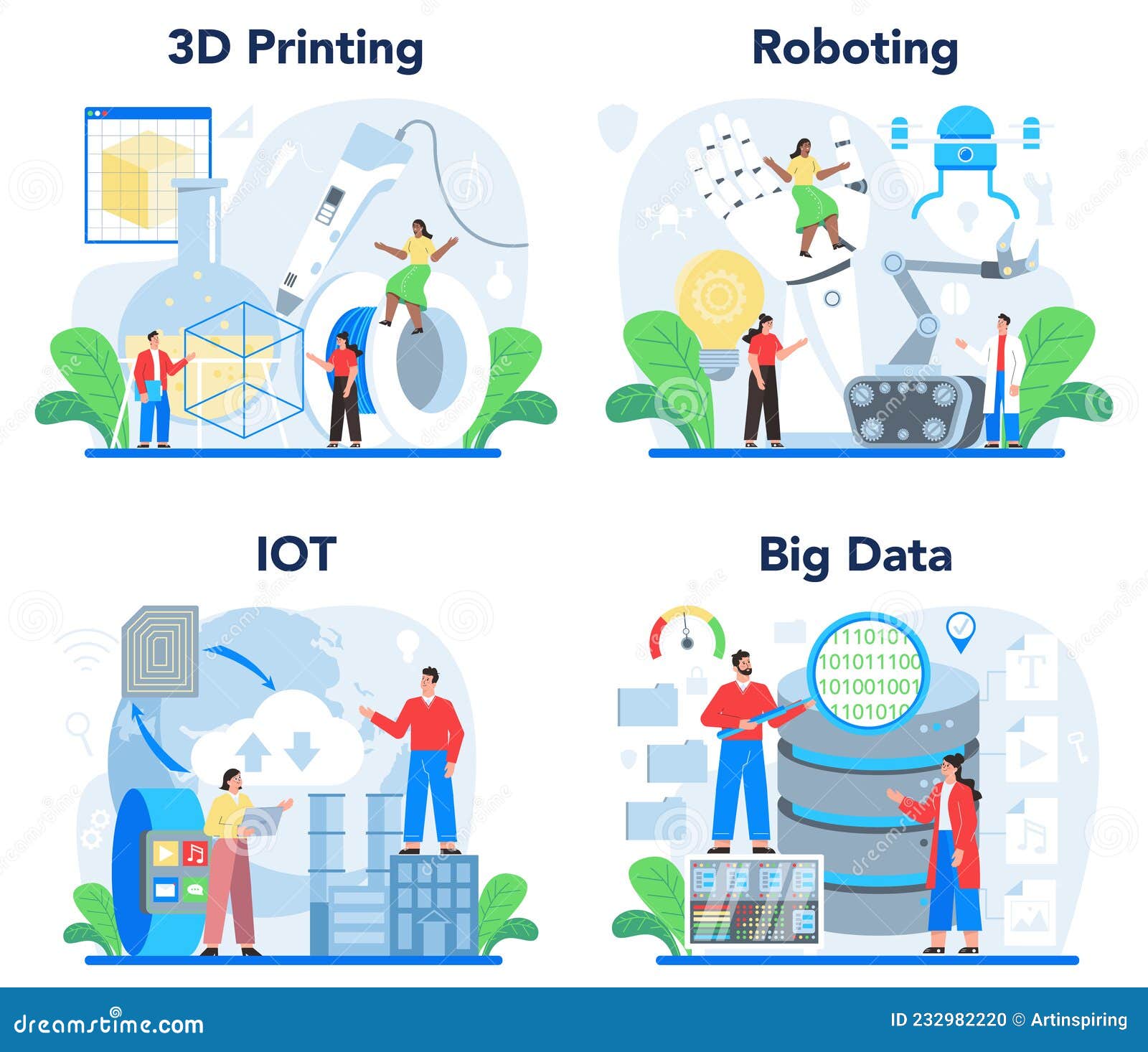 Innovation Sector Set. Idea of Modern it Industry and Computer ...