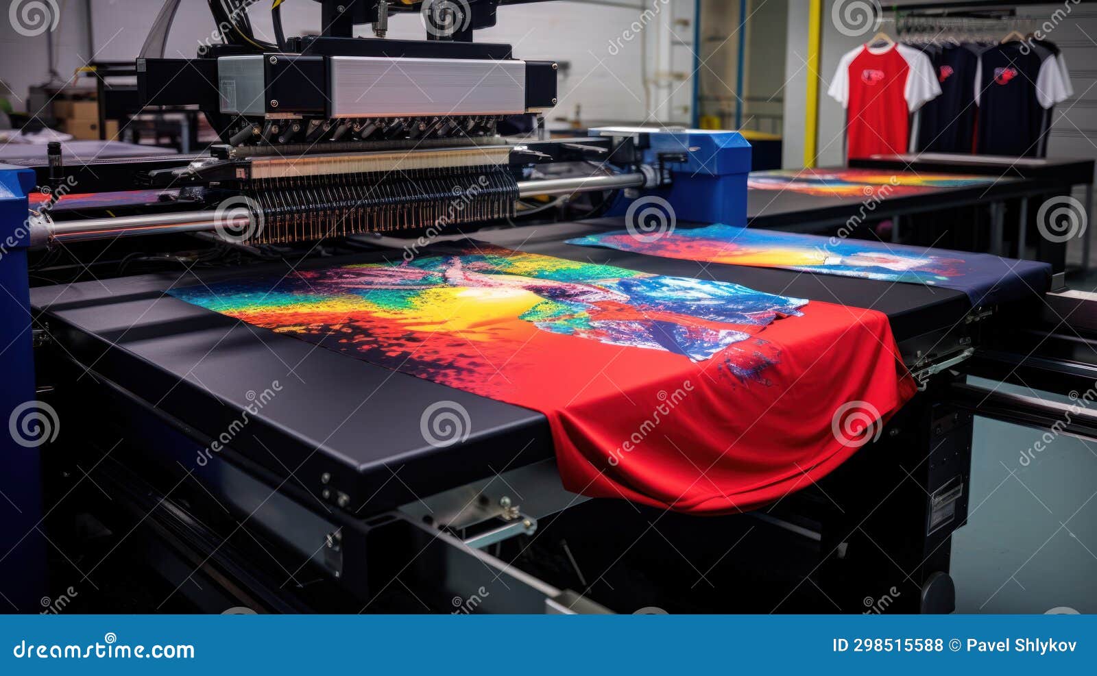 Innovation Shirt and Textile Printer Machine. Printshop Interior. Stock ...
