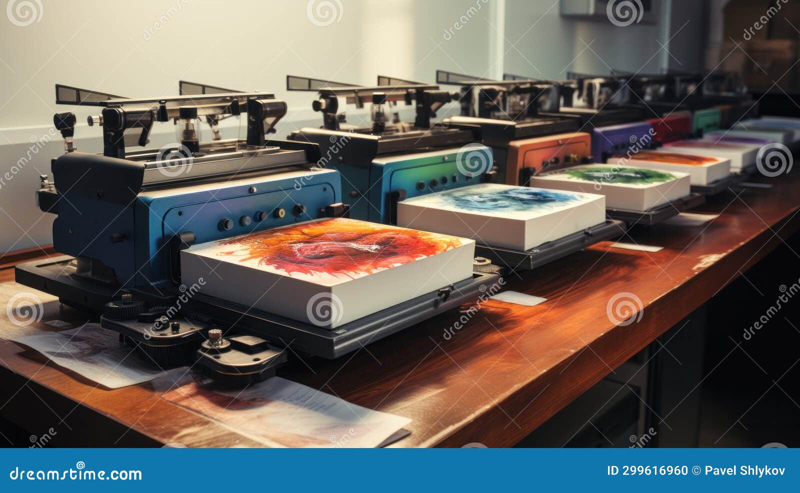 Innovation Shirt and Textile Printer Machine. Printshop Office or ...