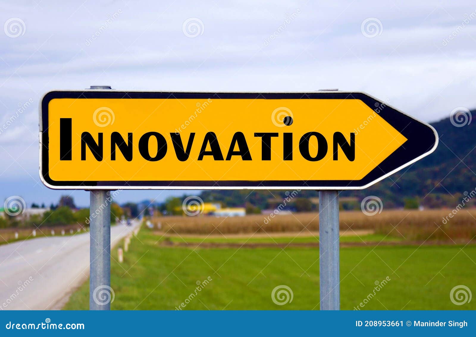 Innovation sign board. stock image. Image of advertising - 208953661