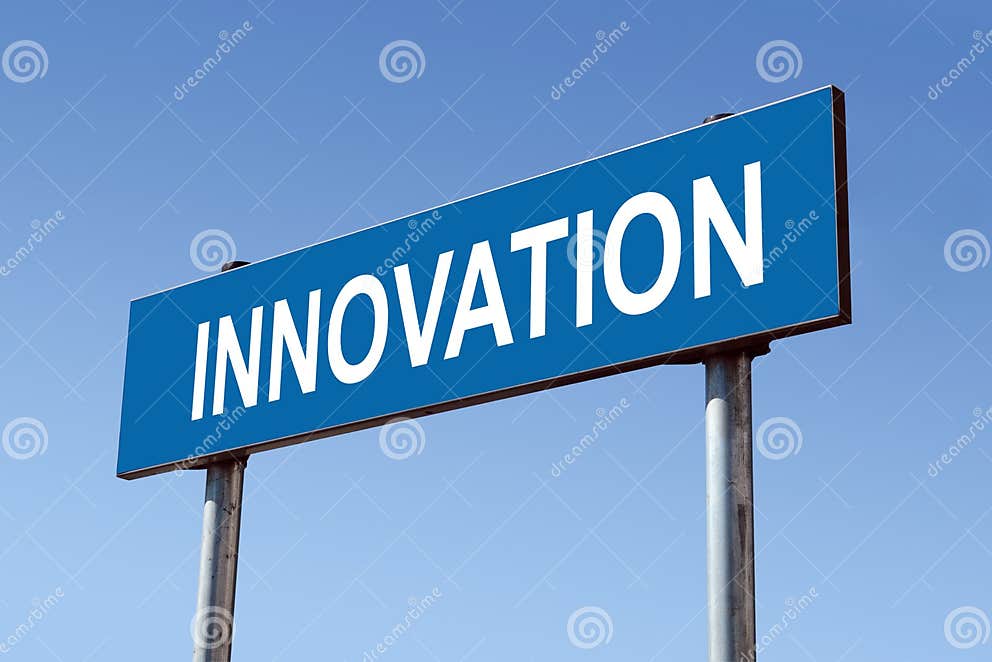 Innovation signpost stock image. Image of pole, concept - 5510869