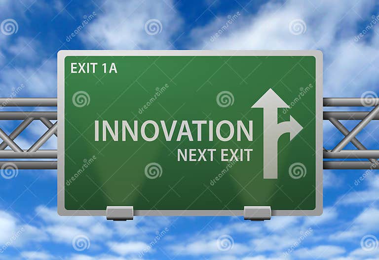 Innovation Signpost stock illustration. Illustration of cloudy - 8354063