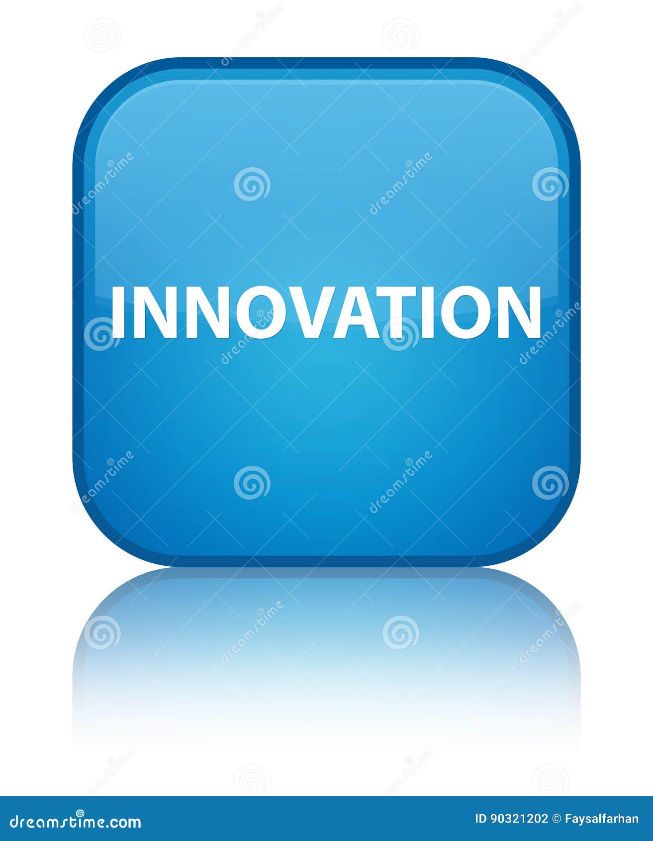 Innovation Special Cyan Blue Square Button Stock Illustration ...