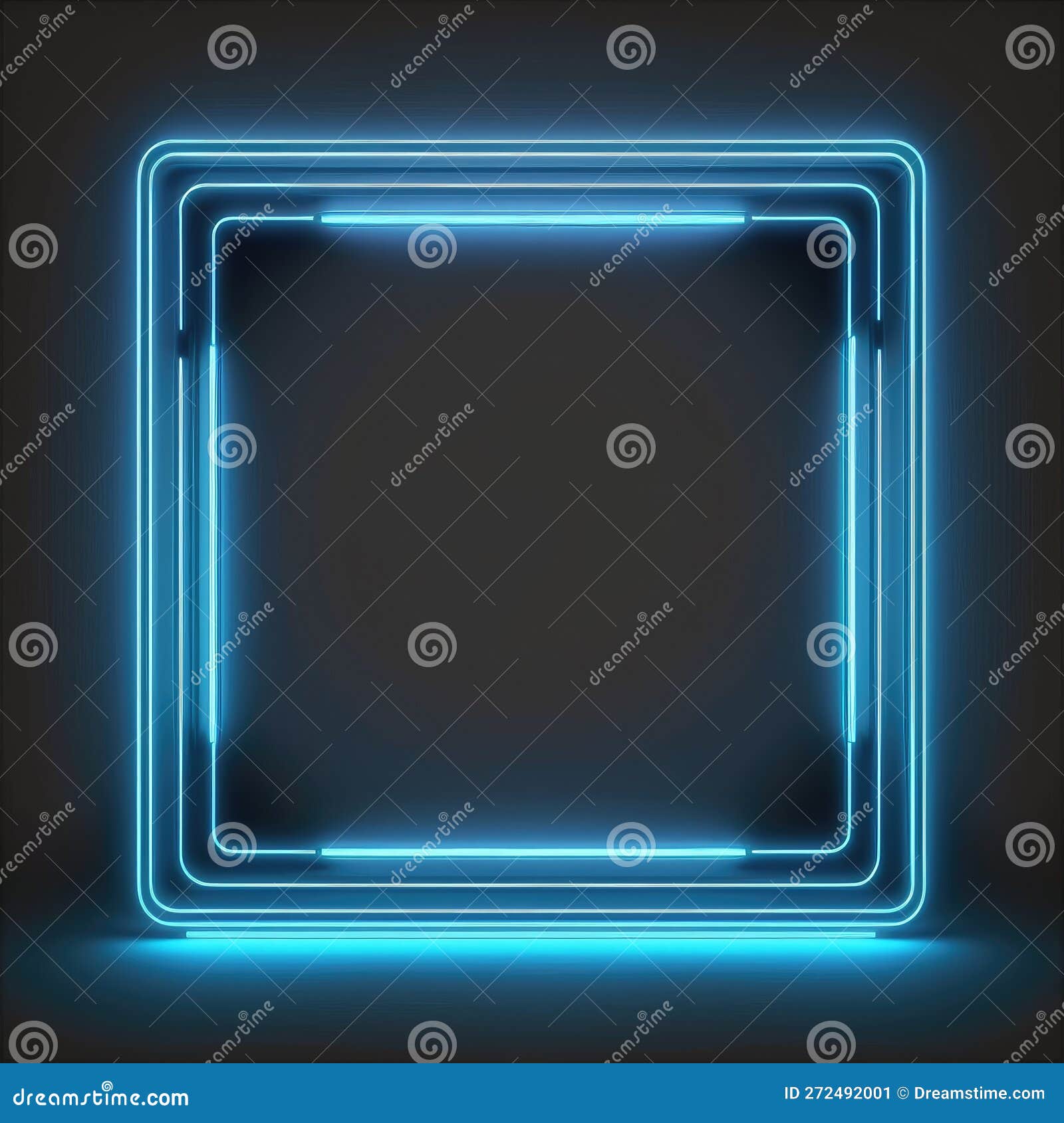 Innovation of Square Border Frame with Blue Neon Light Effects. Stock ...