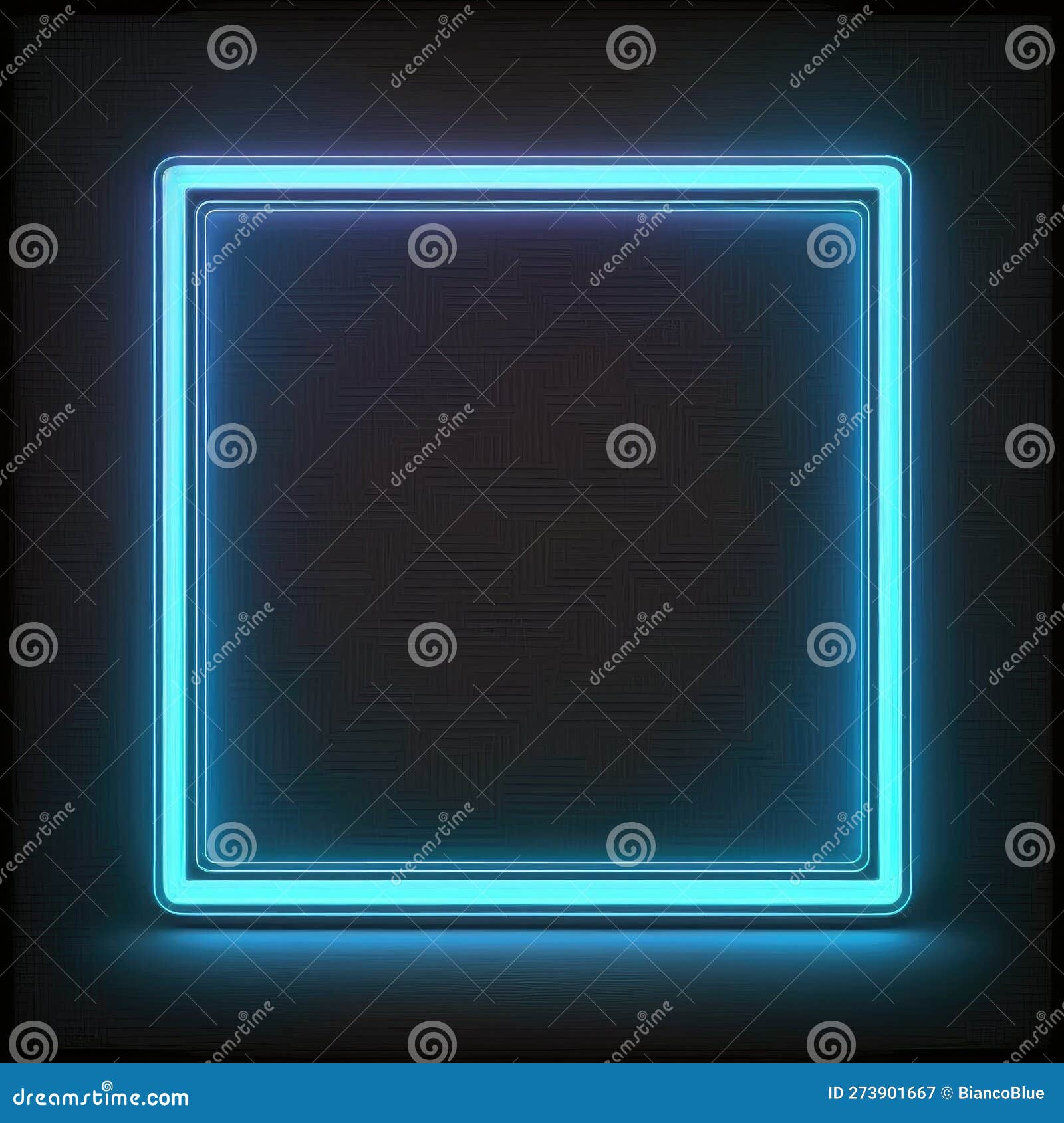 Innovation of Square Border Frame with Blue Neon Light Effects. Stock ...