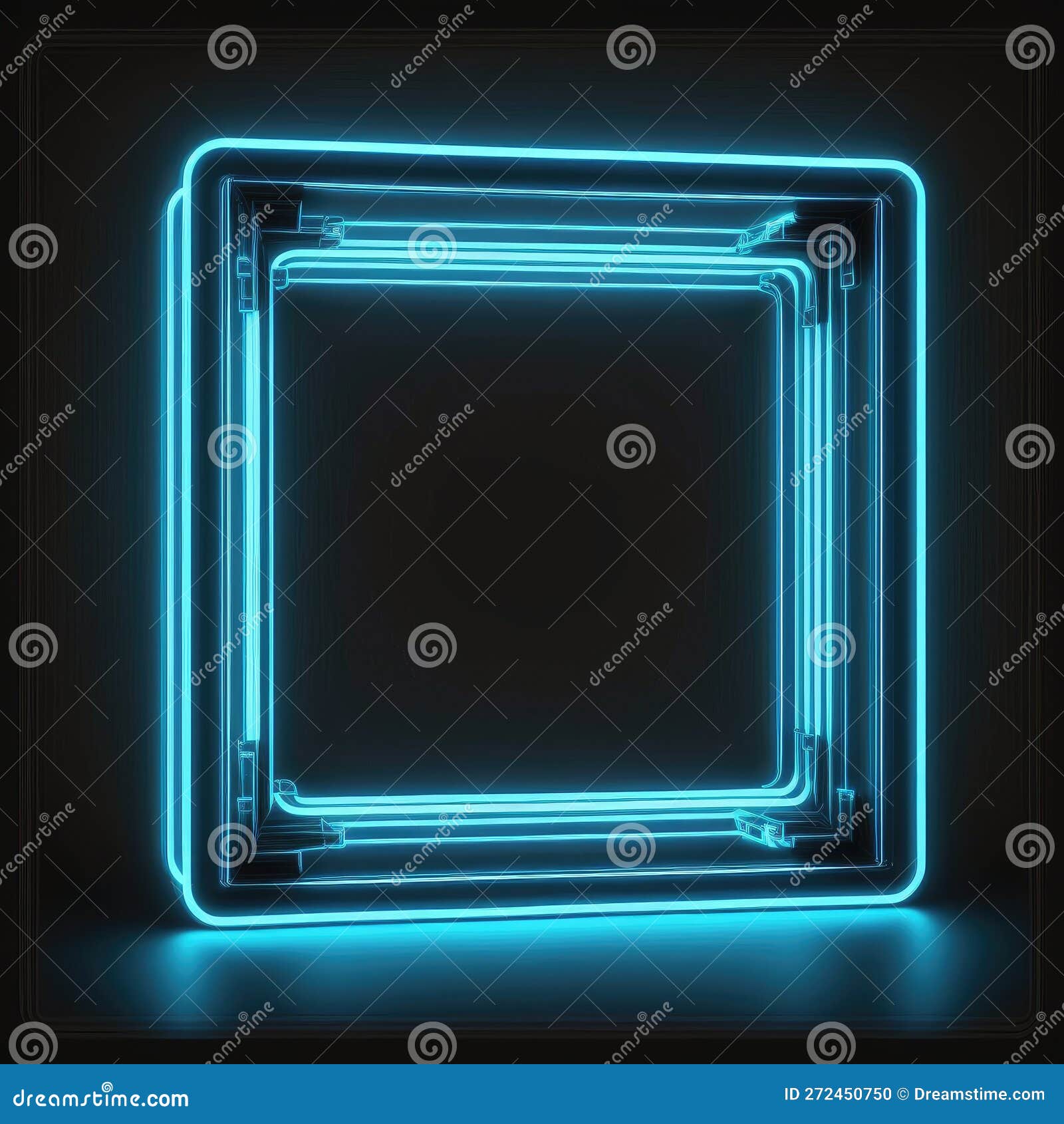 Innovation of Square Border Frame with Blue Neon Light Effects. Stock ...