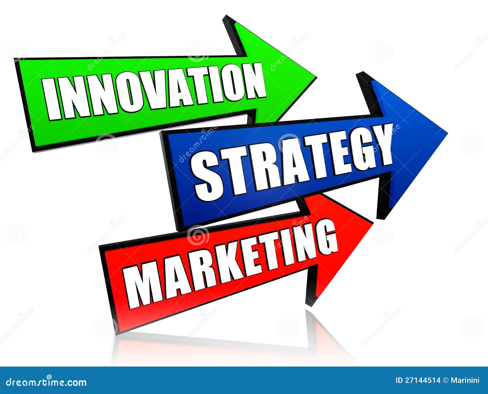 Innovation, Strategy and Marketing in Arrows Stock Illustration ...