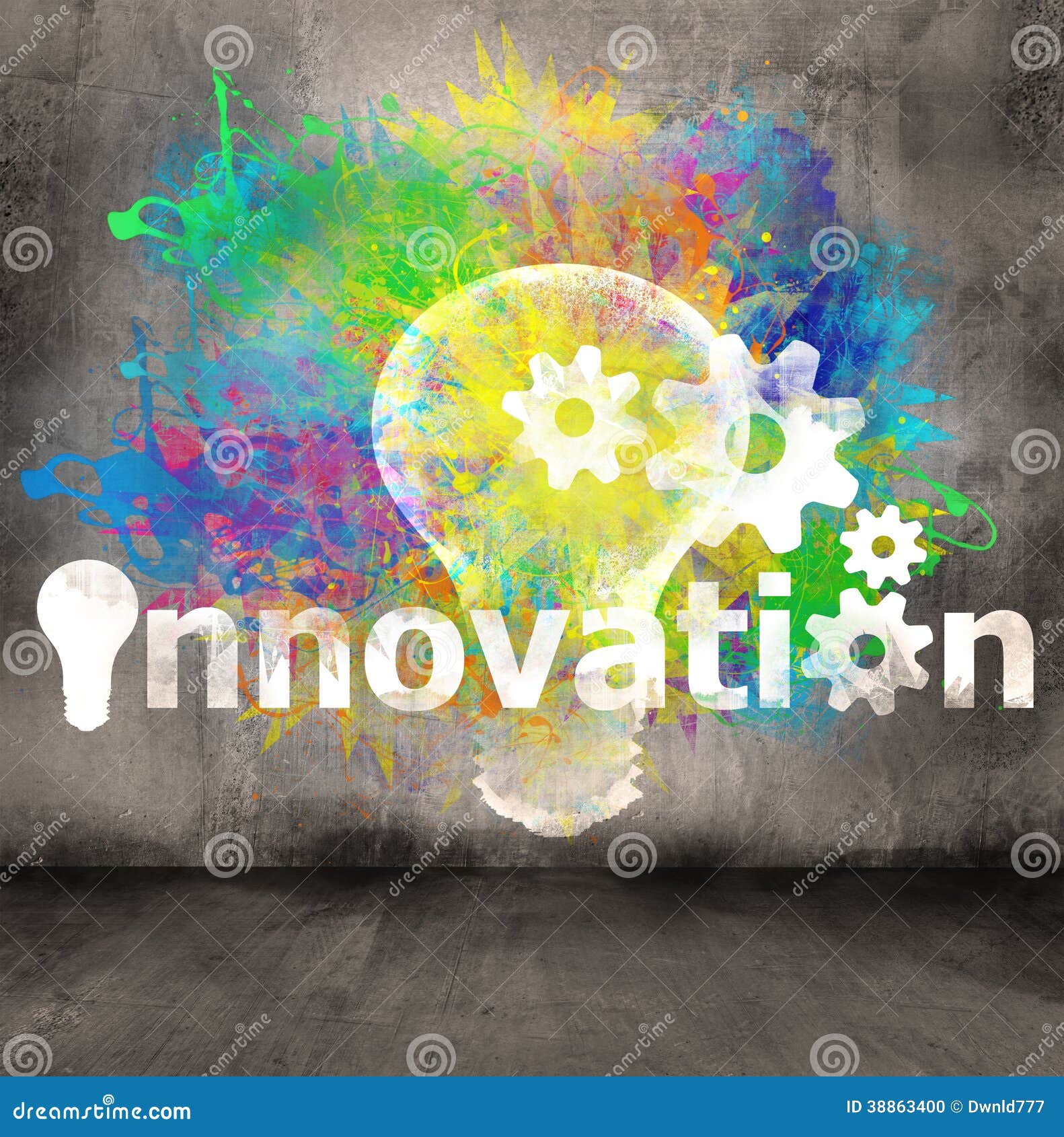 Innovation Symbol on Concrete Wall Background Stock Illustration ...