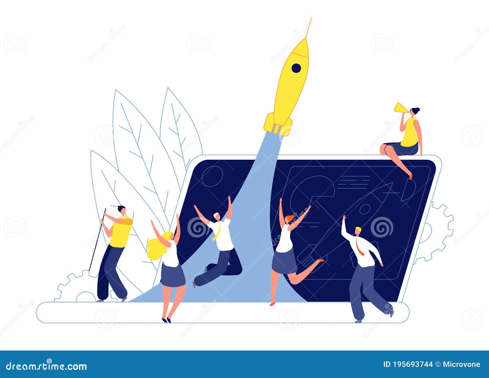 Innovation Teamwork Startup. Technological Emerging Company, Team ...