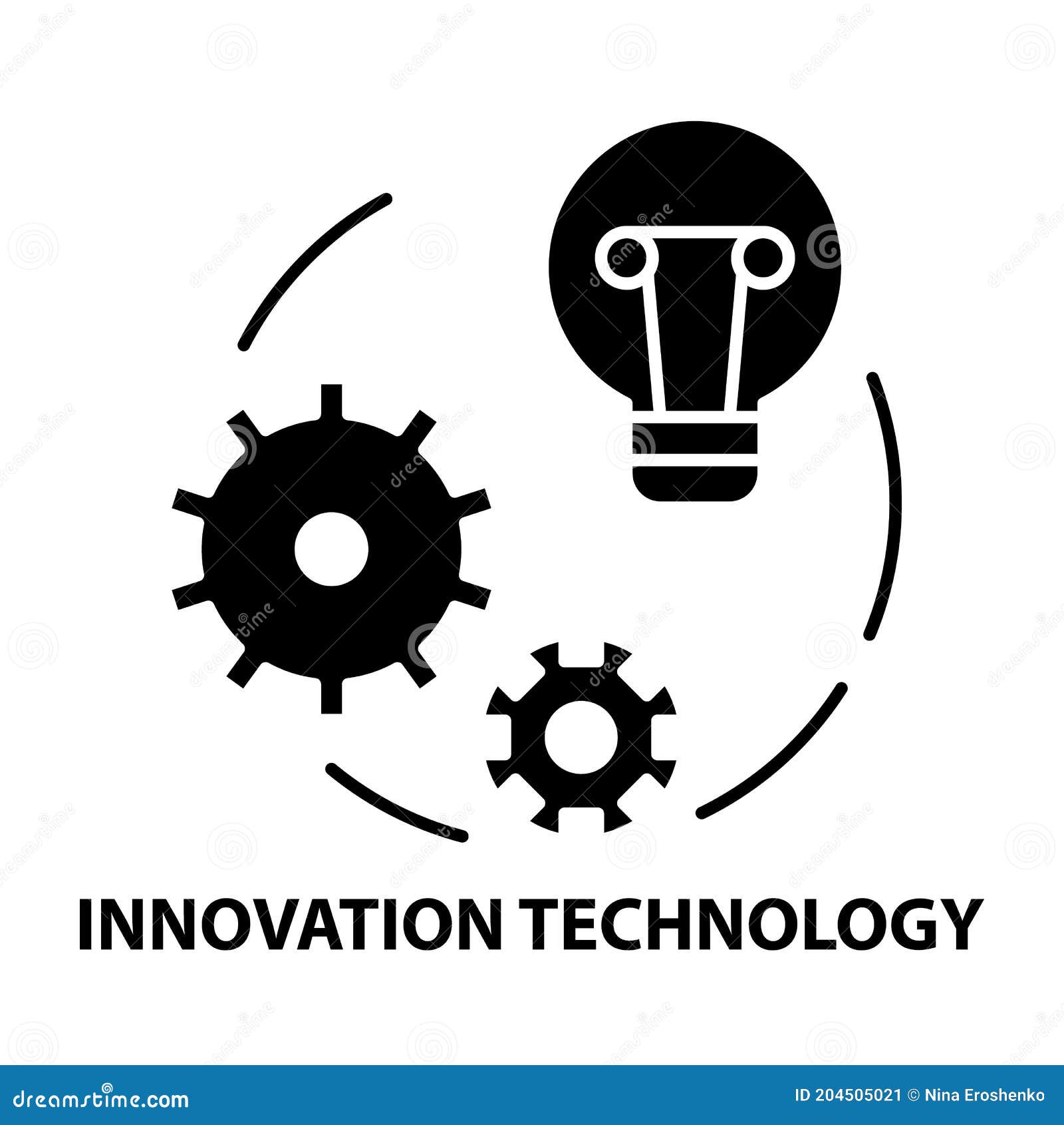 Innovation Technology Icon, Black Vector Sign with Editable Strokes ...