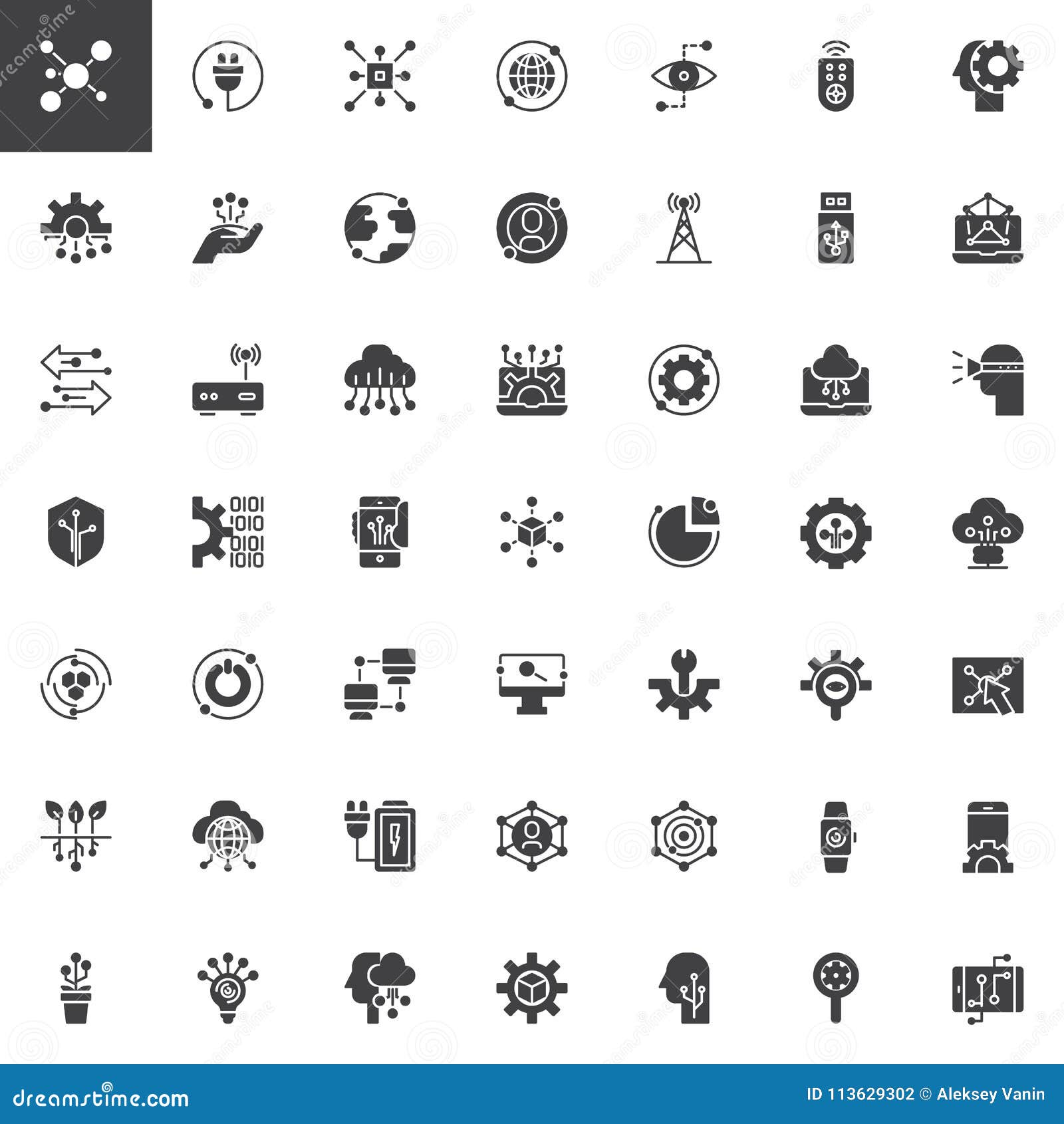Innovation Technology Vector Icons Set Stock Vector - Illustration of ...