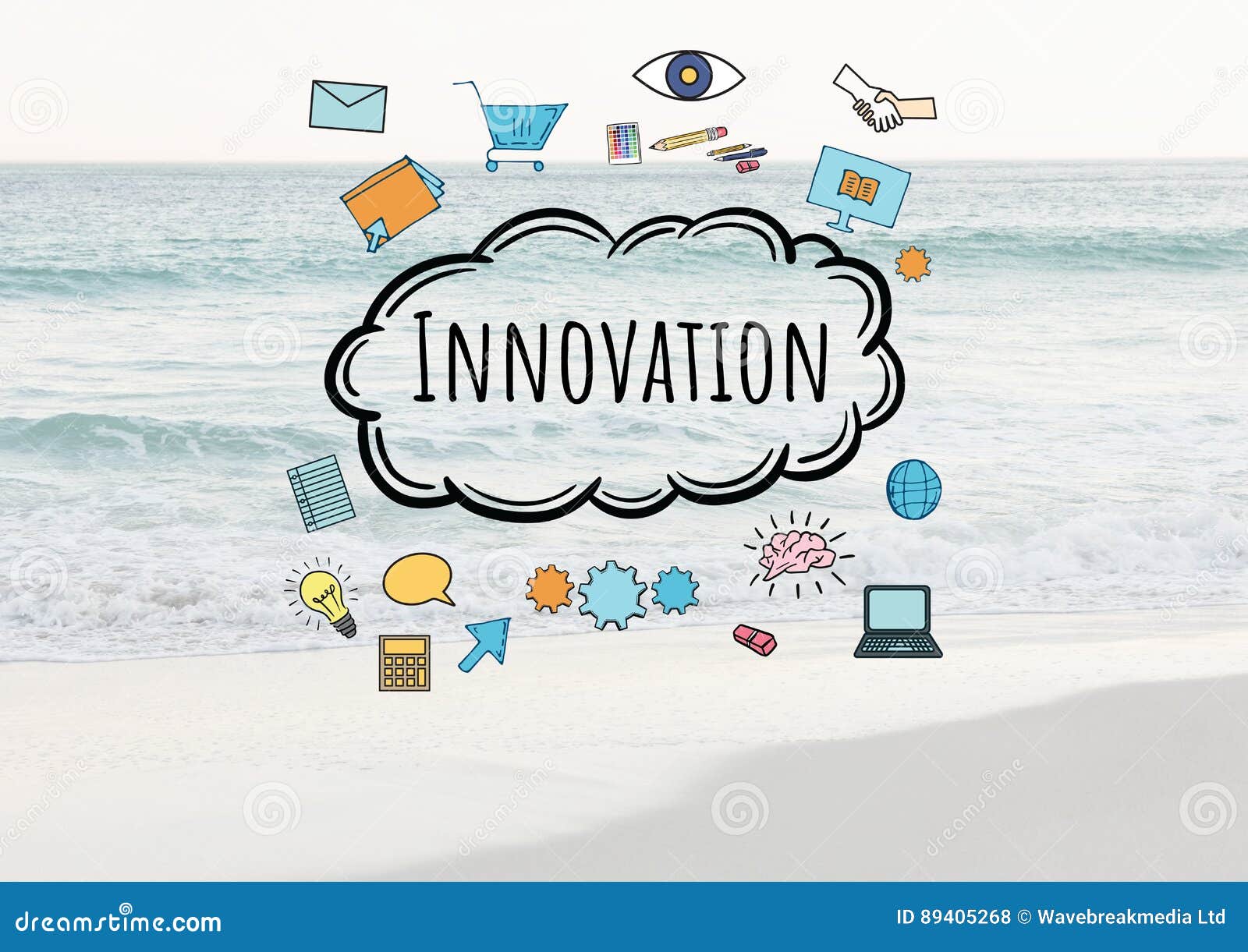 Innovation Text with Drawings Graphics Stock Illustration ...