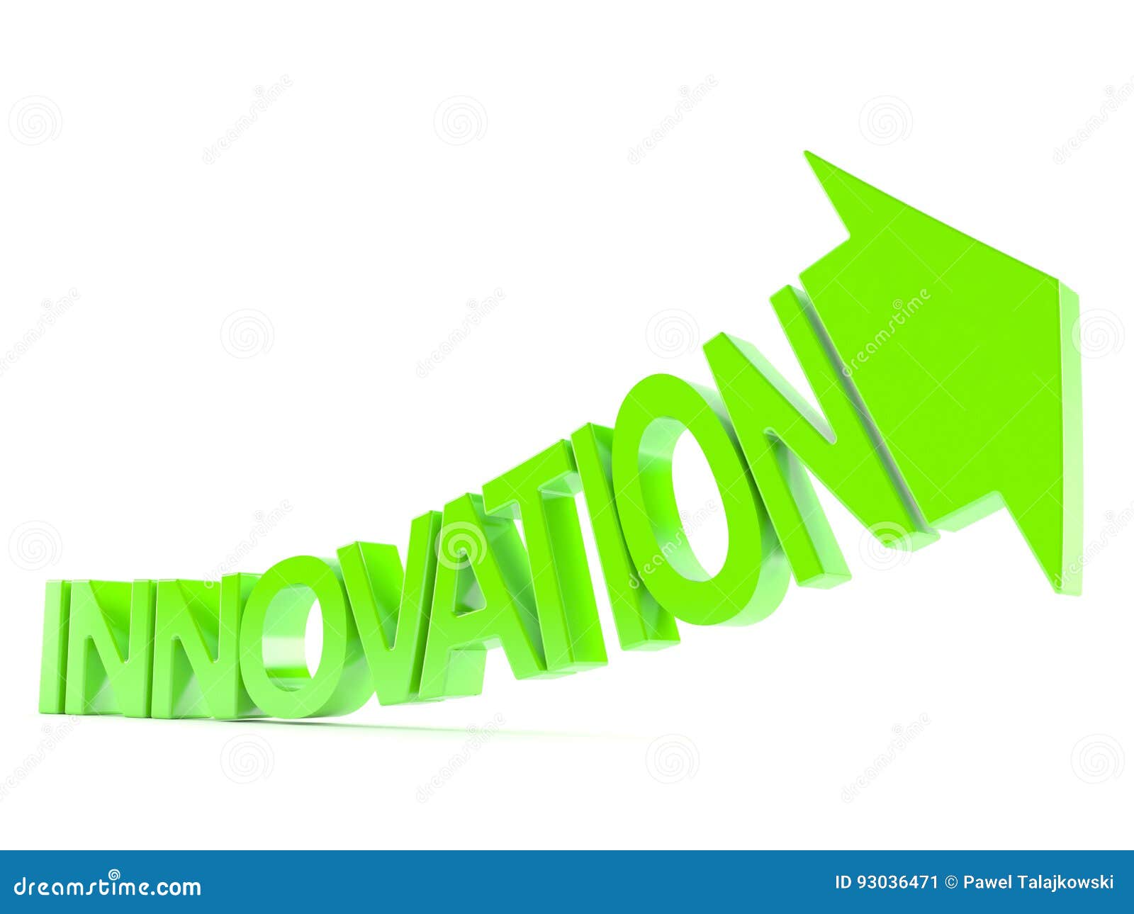 Innovation Text with Green Arrow Stock Illustration - Illustration of ...
