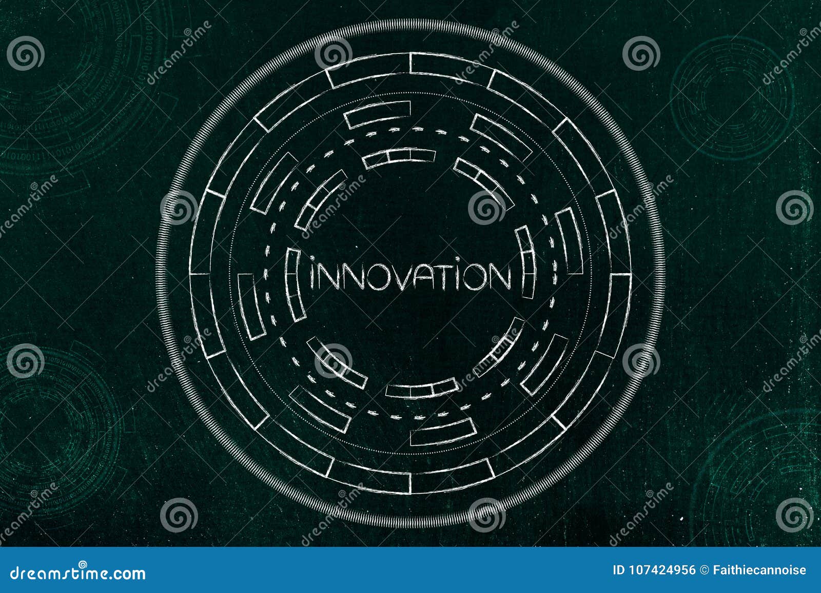 Innovation Text Surrounded by Abstract Technology Cyberspace Mechanism ...