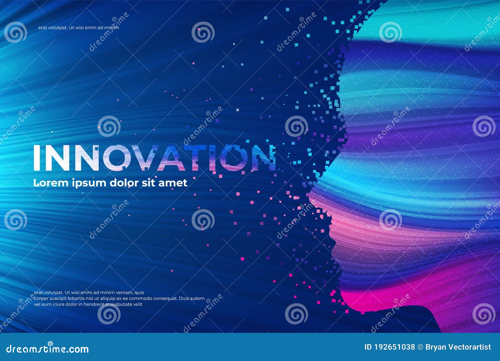 Innovation Theme Disintegration Effect Stock Vector - Illustration of ...