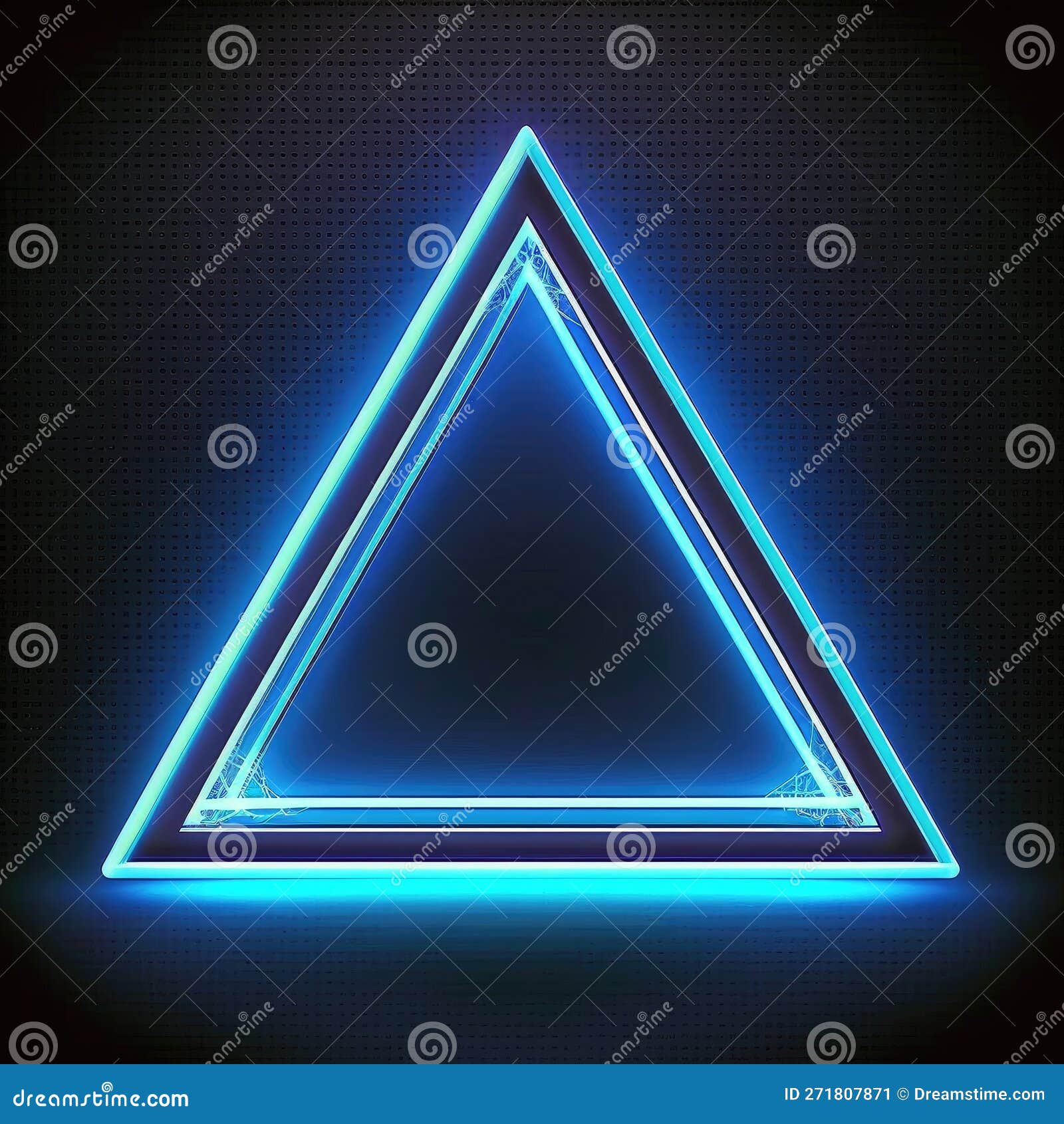 Innovation of Triangle Border Frame with Blue Neon Light Effects. Stock ...