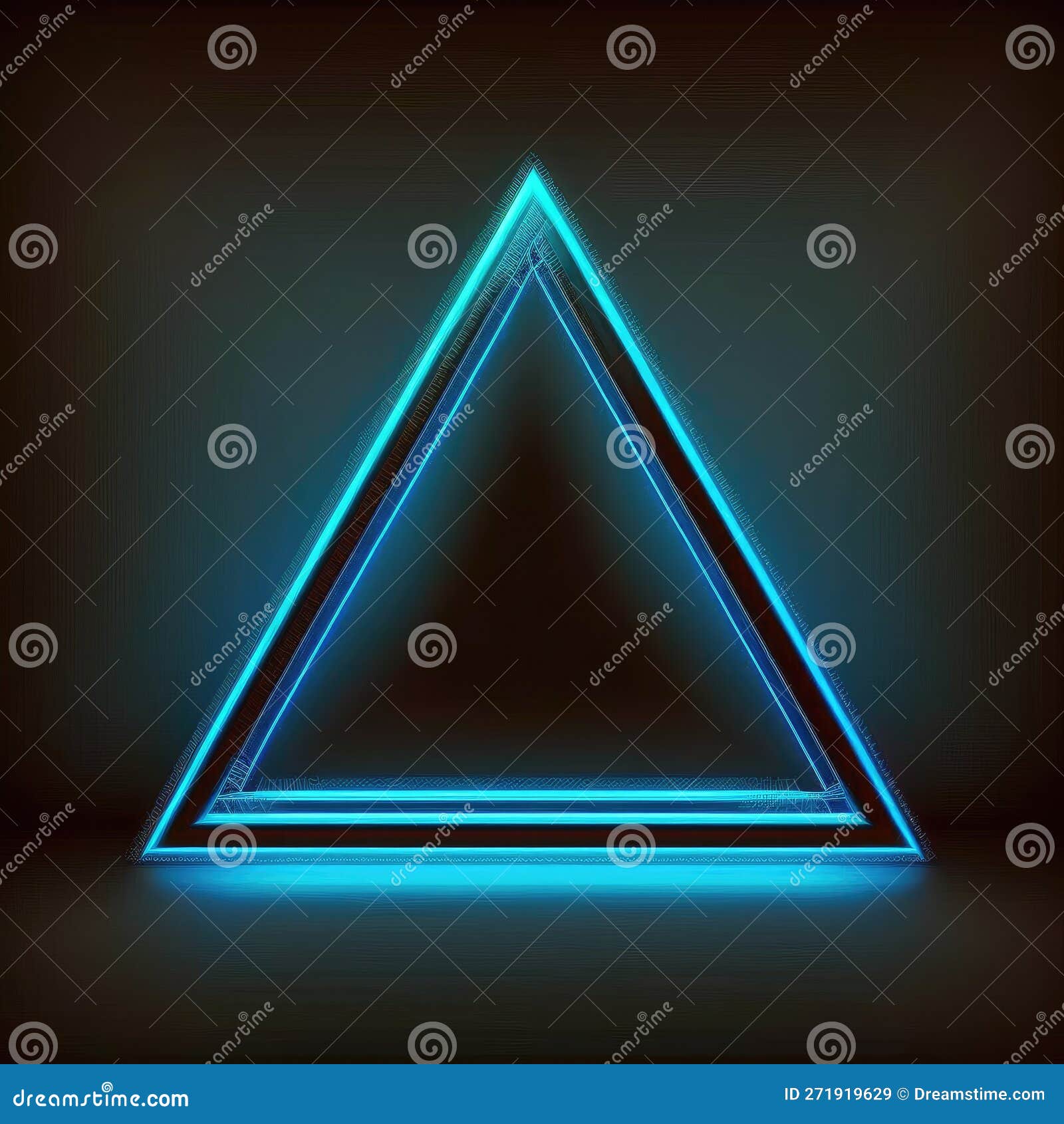 Innovation of Triangle Border Frame with Blue Neon Light Effects. Stock ...