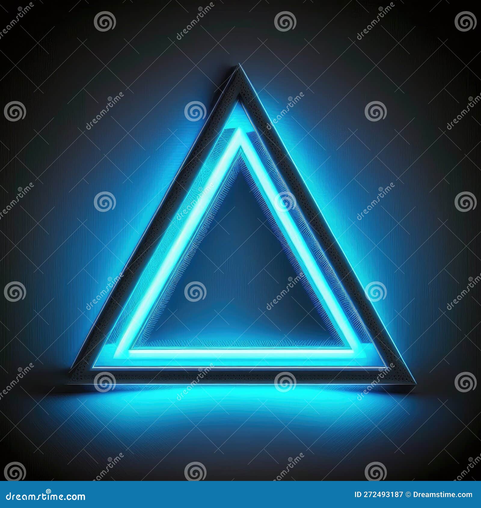 Innovation of Triangle Border Frame with Blue Neon Light Effects. Stock ...