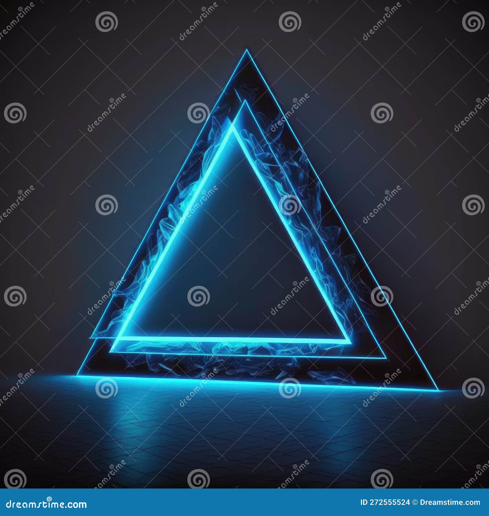 Innovation of Triangle Border Frame with Blue Neon Light Effects. Stock ...