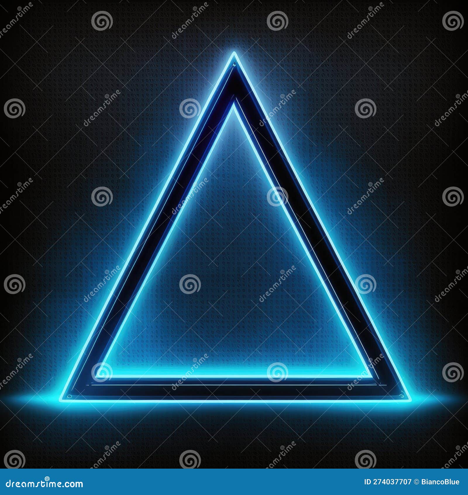 Innovation of Triangle Border Frame with Blue Neon Light Effects. Stock ...