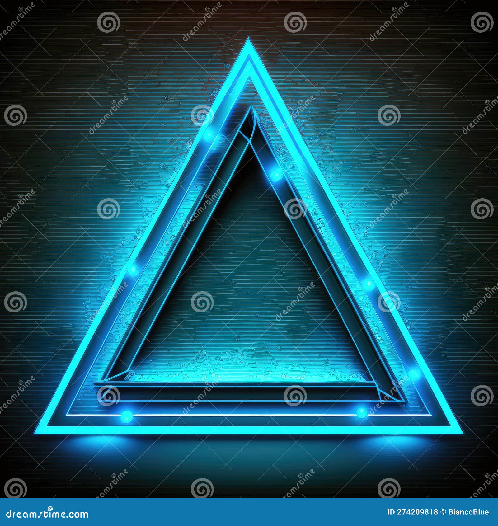 Innovation of Triangle Border Frame with Blue Neon Light Effects. Stock ...