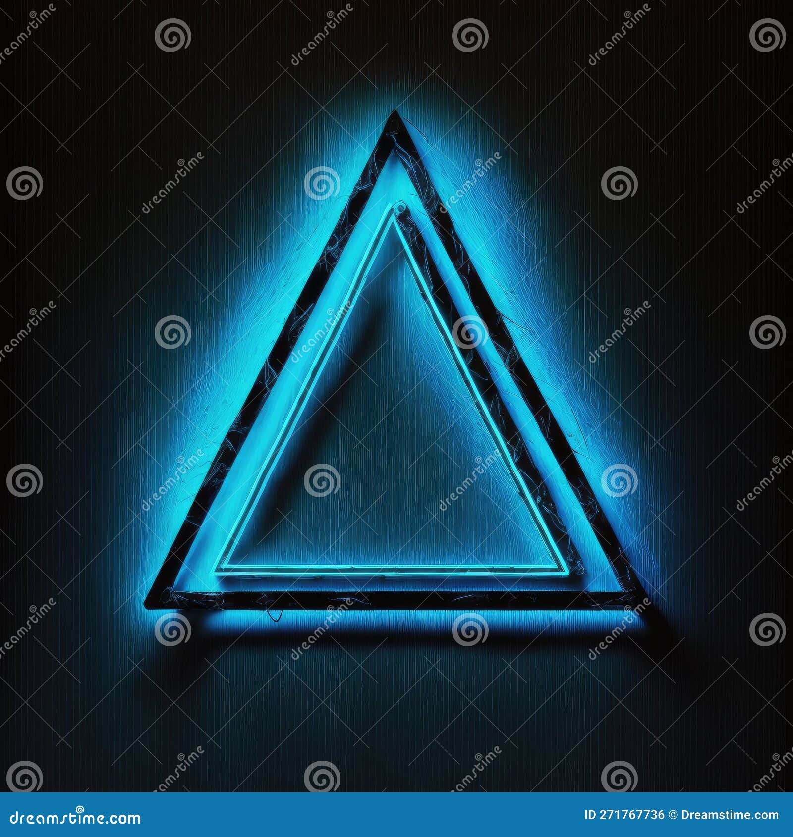 Innovation of Triangle Border Frame with Blue Neon Light Effects. Stock ...