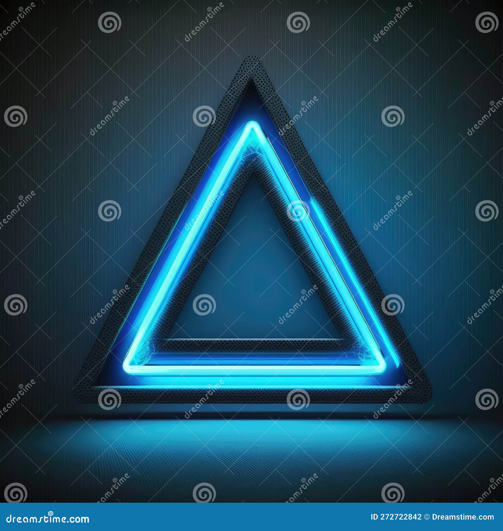 Innovation of Triangle Border Frame with Blue Neon Light Effects. Stock ...