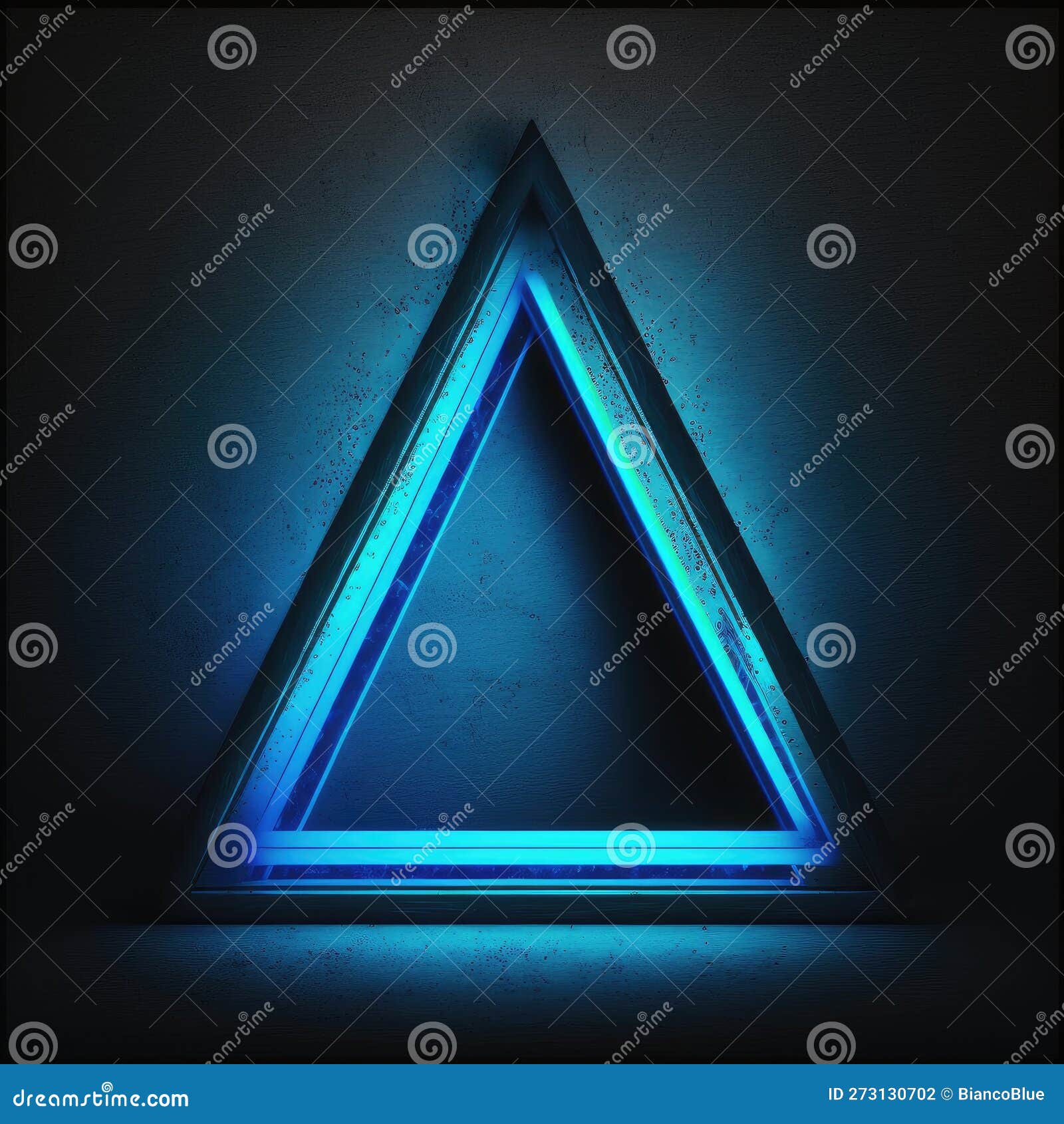 Innovation of Triangle Border Frame with Blue Neon Light Effects. Stock ...
