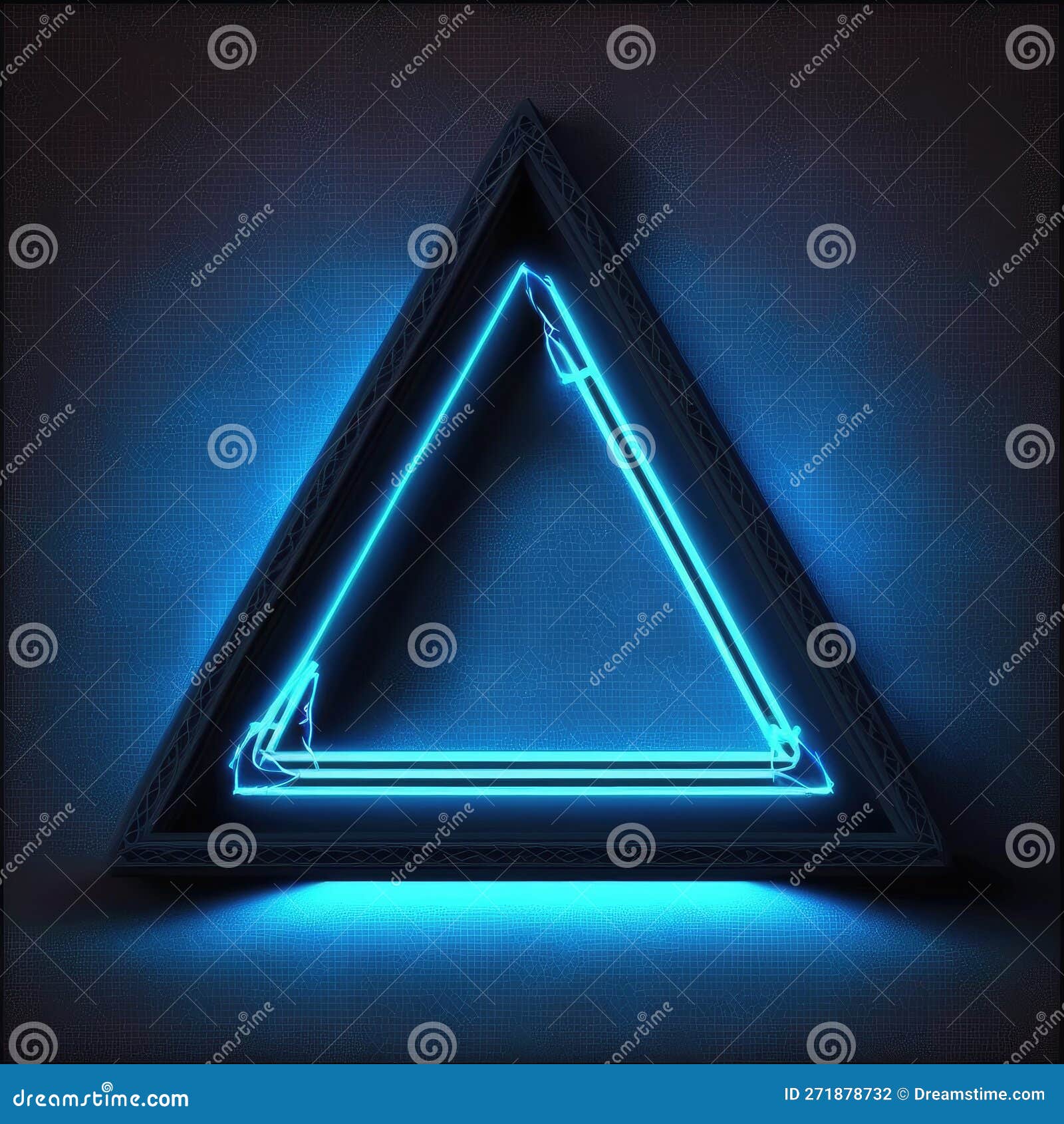 Innovation of Triangle Border Frame with Blue Neon Light Effects. Stock ...