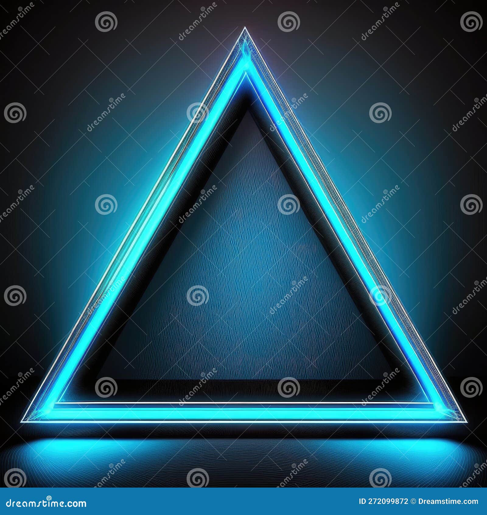 Innovation of Triangle Border Frame with Blue Neon Light Effects. Stock ...