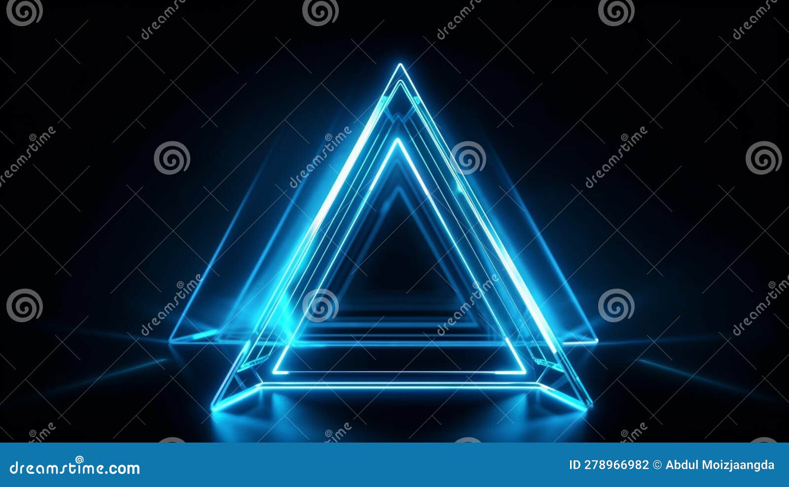 Innovation of Triangle Border Frame with Blue Neon Light Effects ...