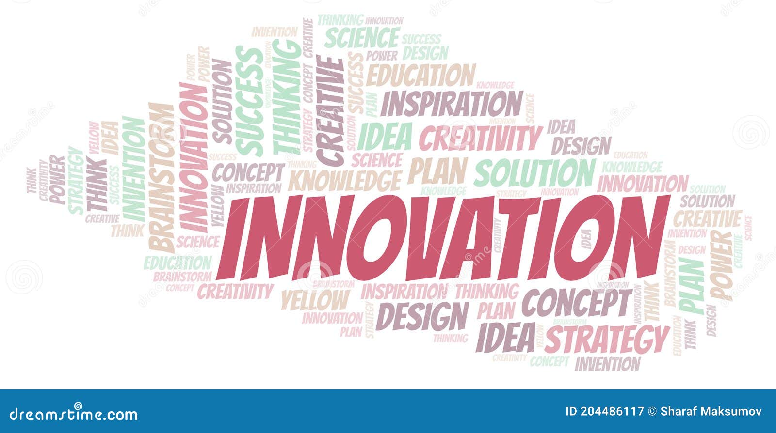 Innovation Typography Word Cloud Create with the Text only. Stock ...