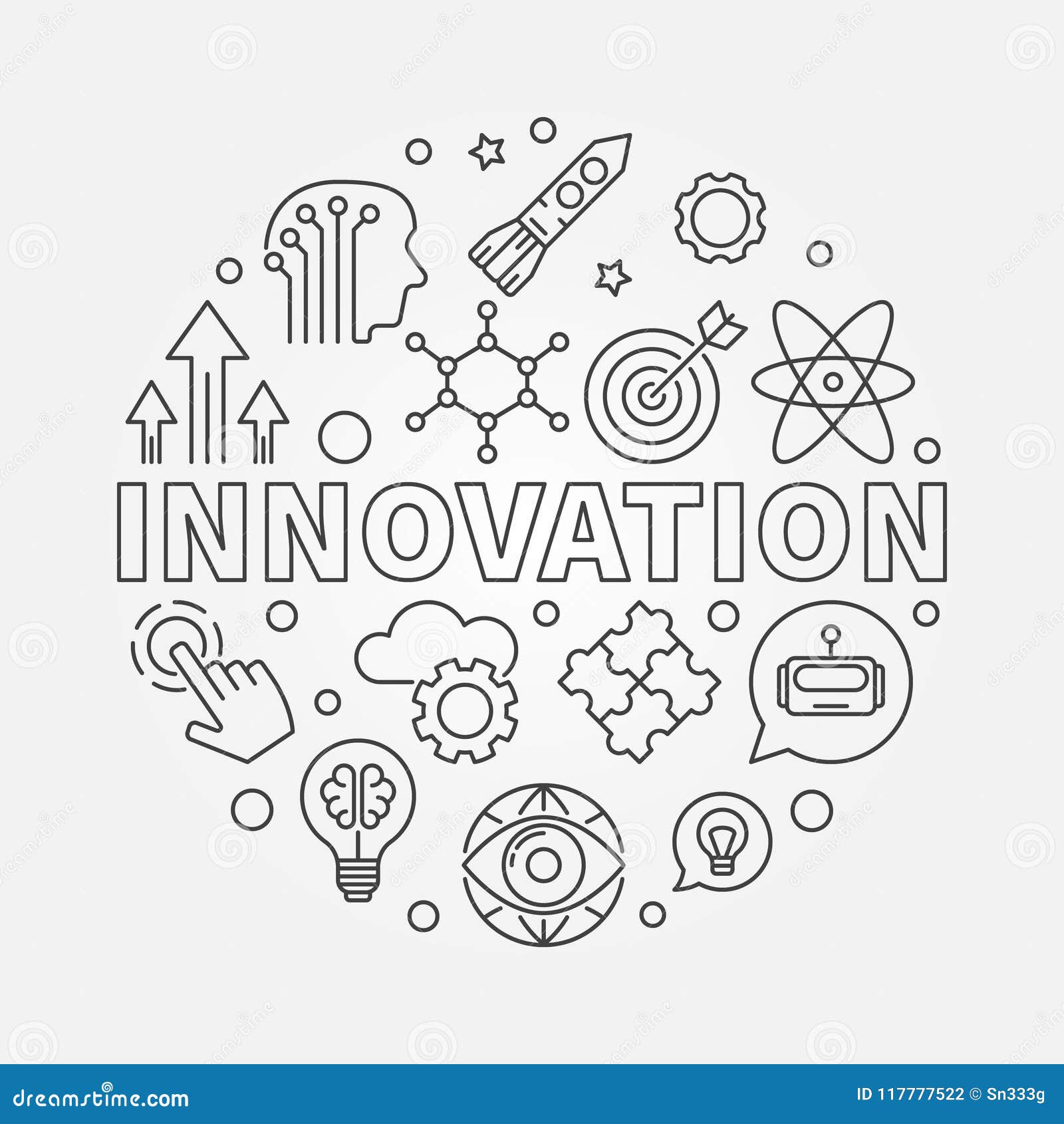 Innovation Vector Round Concept Linear Illustration Stock Vector ... Innovation Vector Round Concept Linear Illustration Stock Vector ...