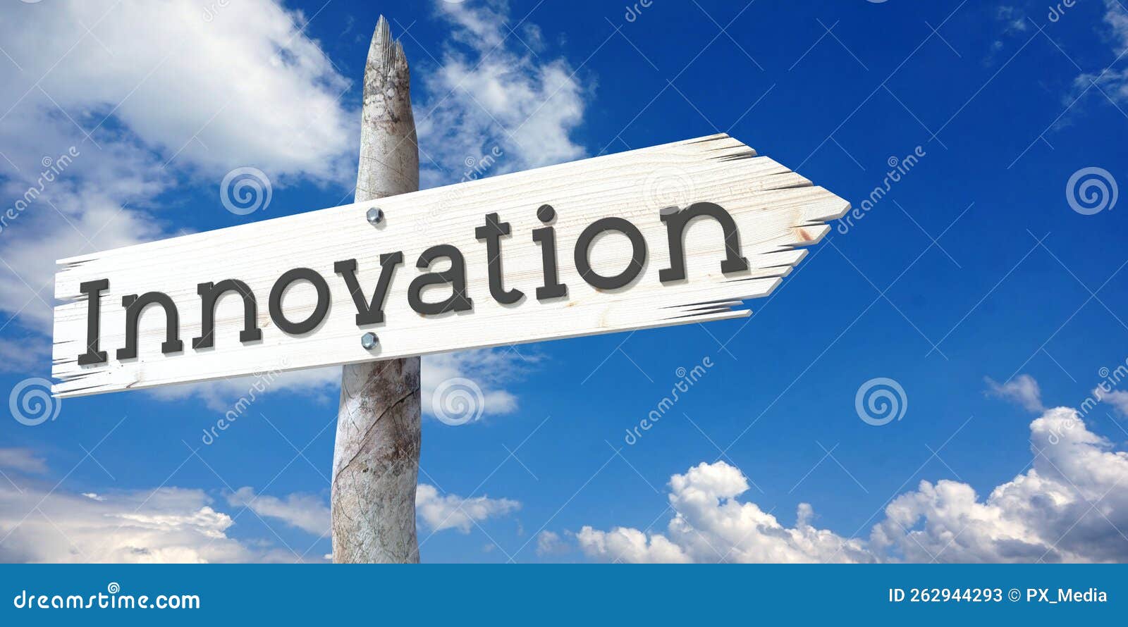 Innovation - Wooden Signpost with One Arrow Stock Illustration ...