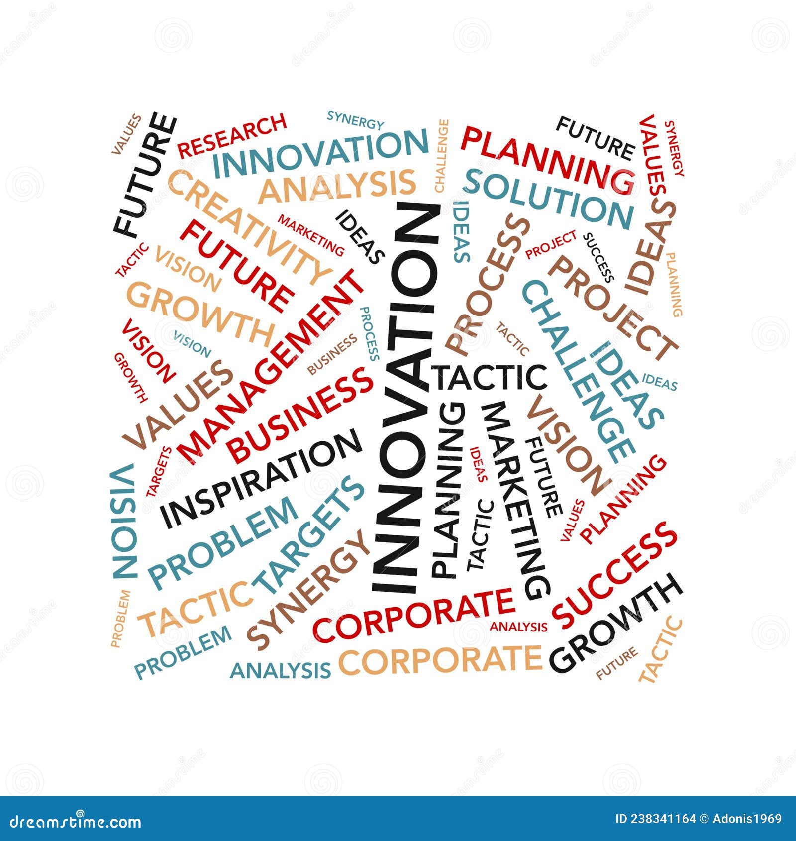 Innovation Word Cloud on White Stock Illustration - Illustration of ...