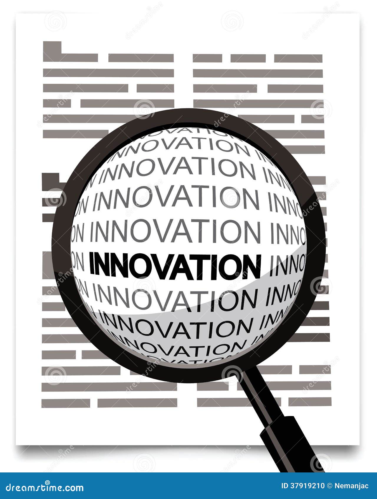 Innovation Magnifying Glass Vector Illustration | CartoonDealer.com ...