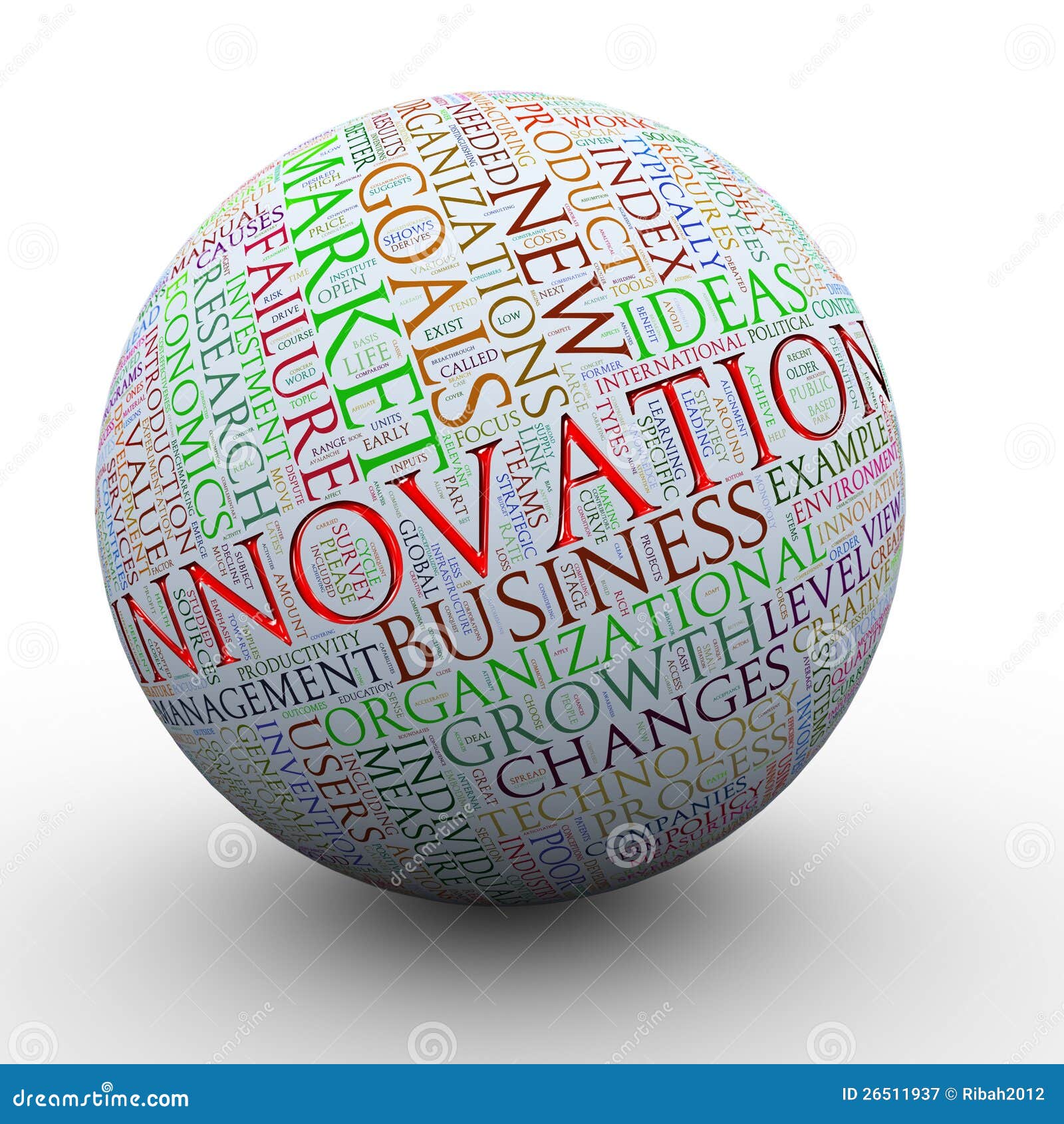 Innovation words tag ball stock illustration. Illustration of design ...