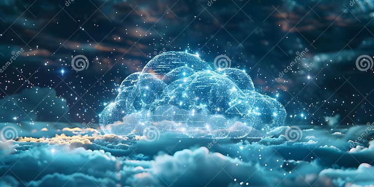 Innovation at Work Quantum Computing Driving Futuristic Cloud Technology Advancement. Concept ...