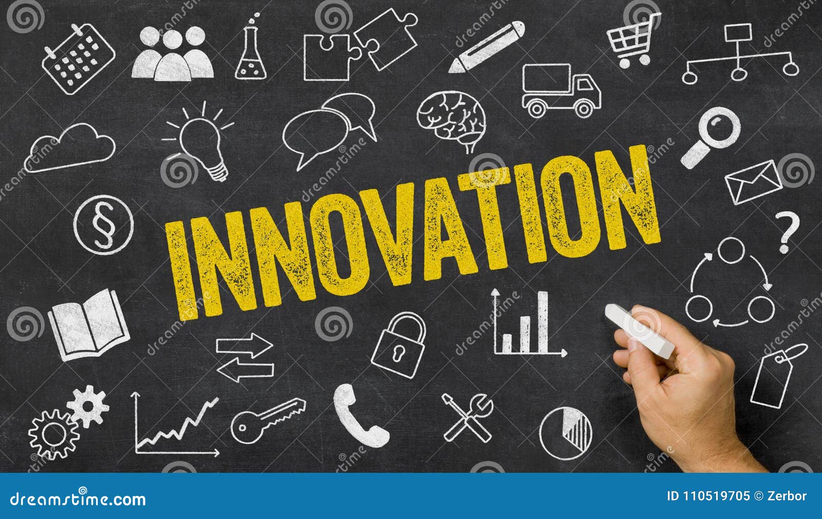 Innovation Written on a Blackboard Stock Image - Image of innovate ...