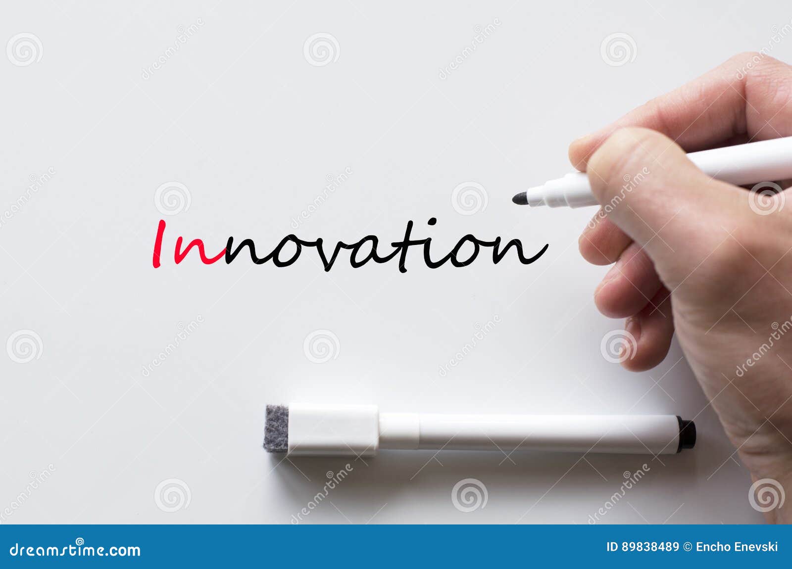 Innovation Written on Whiteboard Stock Image - Image of bright ...