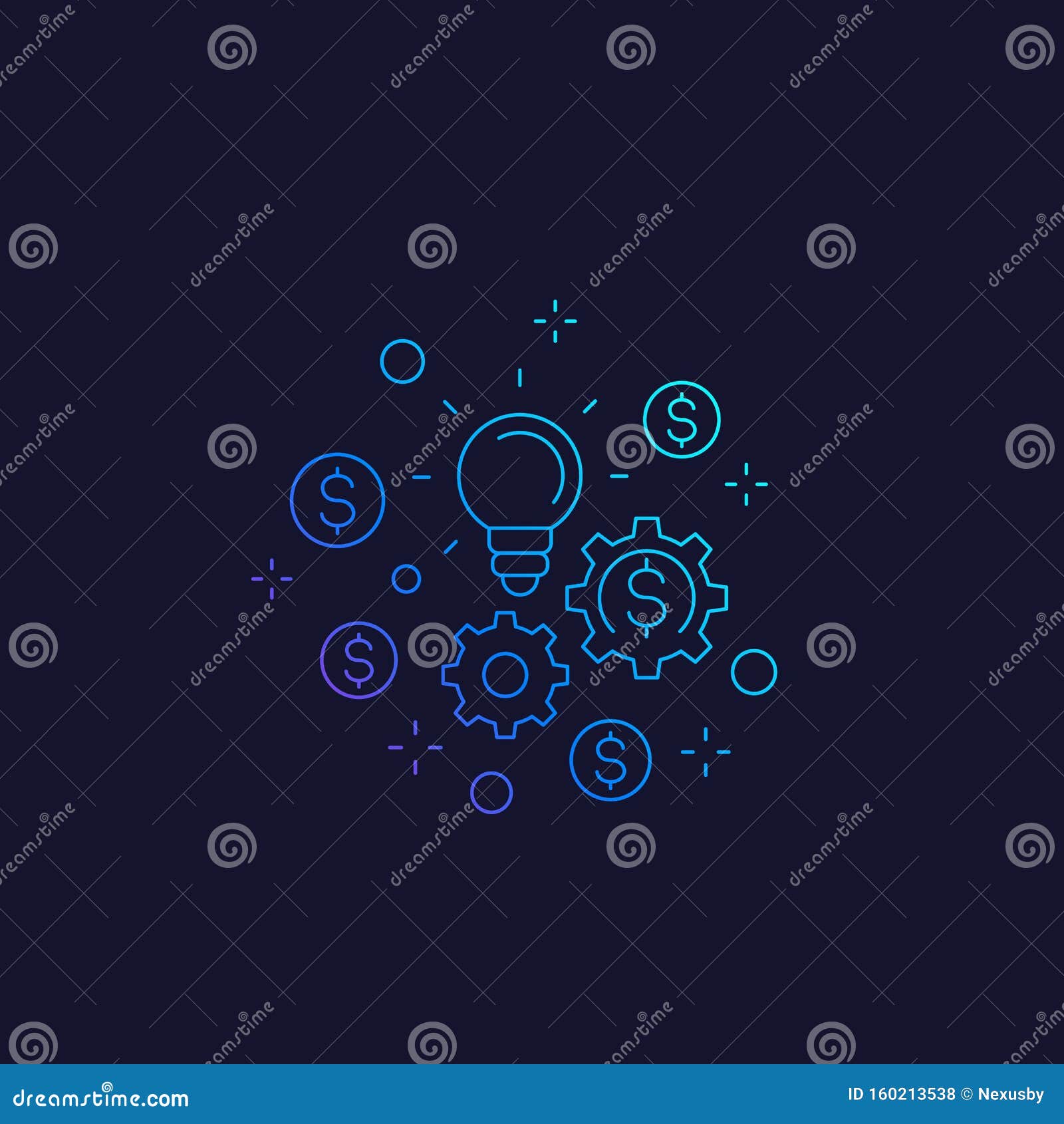 Innovations And Fintech Vector Linear Icon | CartoonDealer.com #160213538