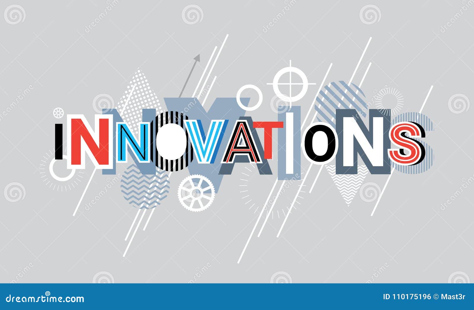 Innovations Technology Creative Word Over Abstract Geometric Shapes ...
