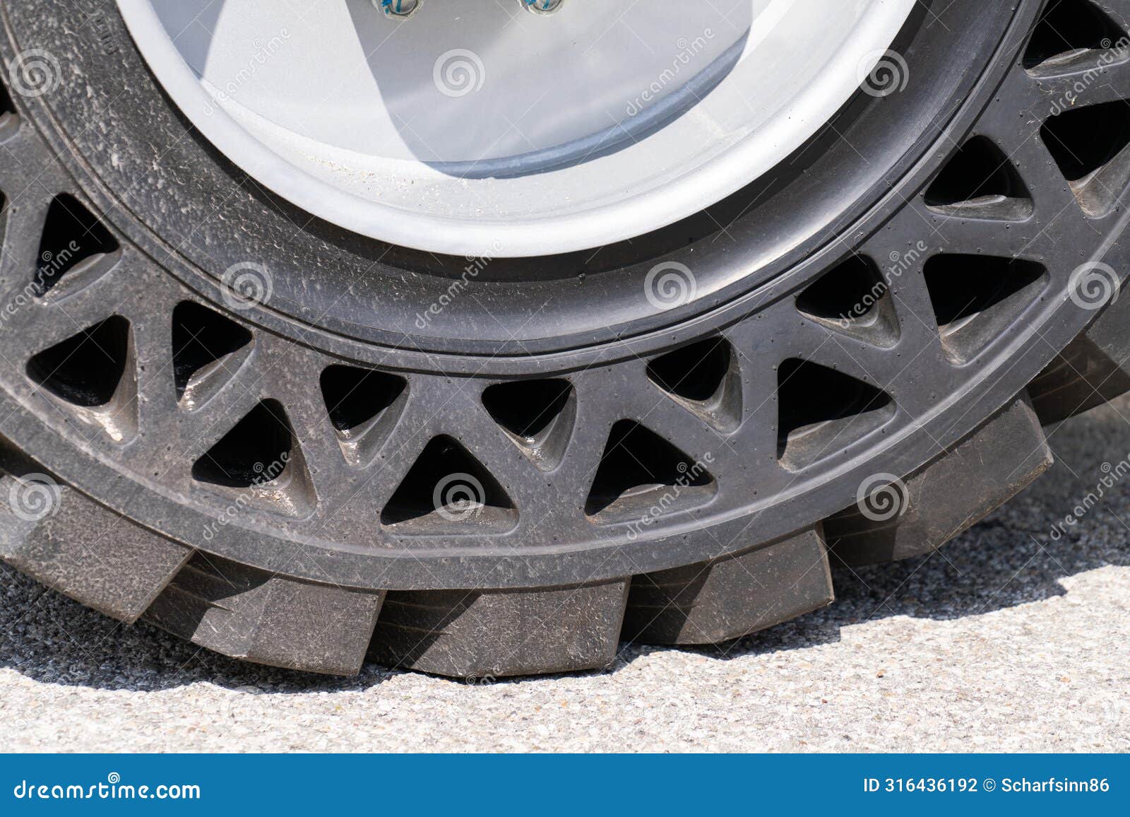 Innovative Airless Non-pneumatic Tire Close Up Stock Photo - Image of ...